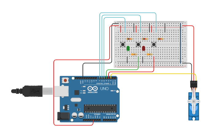 Circuit design Servo Motore | Tinkercad
