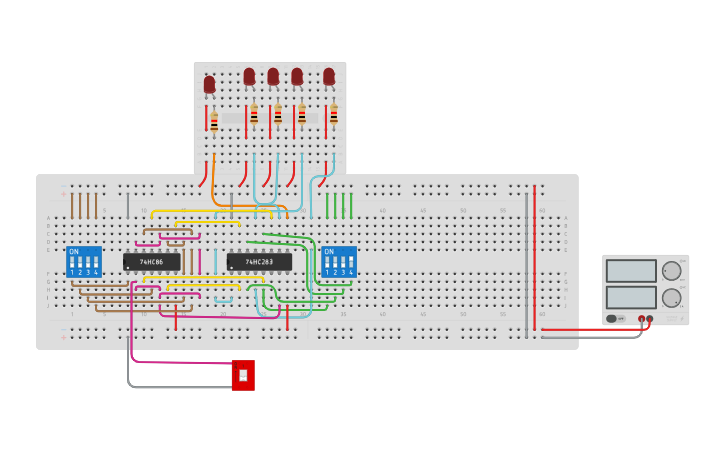 Circuit design 4-bit ALU (Guillermo) - Tinkercad