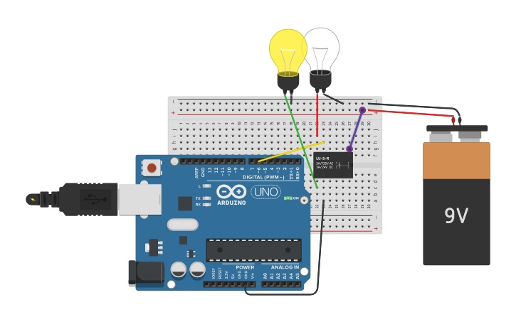 Circuit design Copy of Relay Demo - Tinkercad