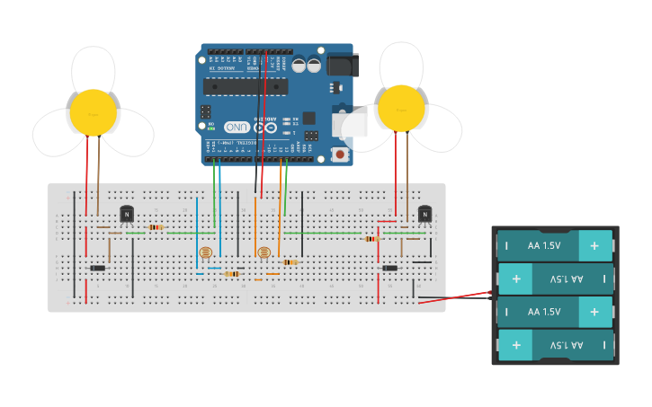 Circuit Design Line Follower Robot Tinkercad