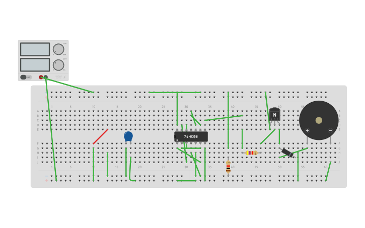 Circuit design Luggage Security System - Tinkercad