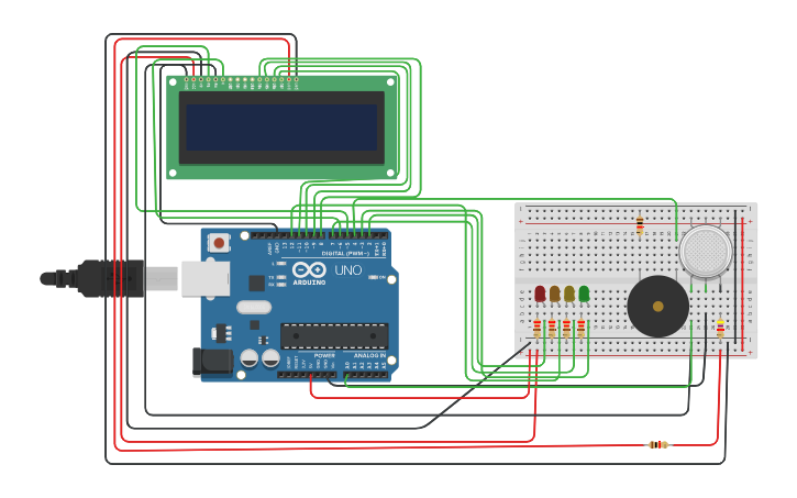 Circuit design Gas Sensor | Tinkercad