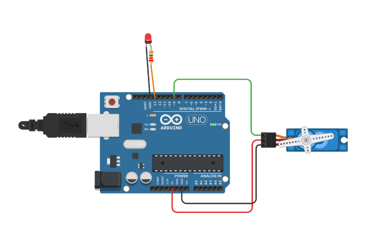 Circuit design arduino servo - Tinkercad