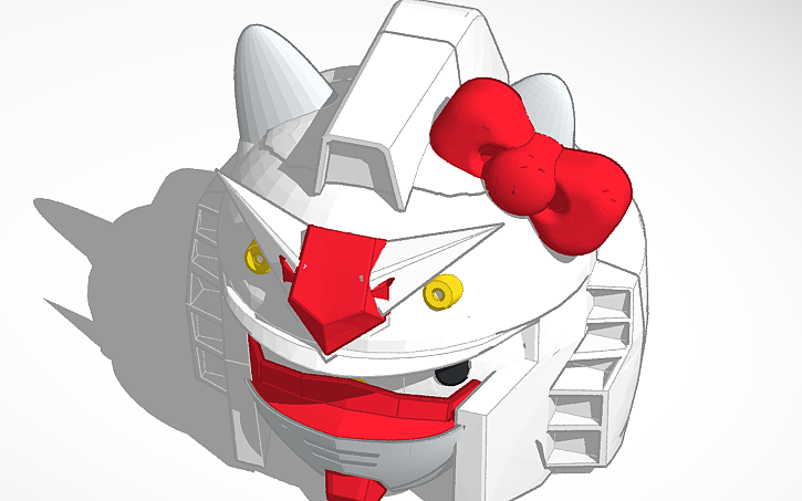 3D design BANDAI 58924 SDEX Gundam x Hello Kitty (head) - Tinkercad