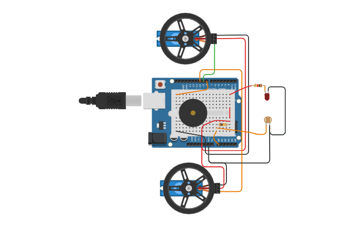 Circuit design Servo Tank Roam Bumper Tone - Tinkercad
