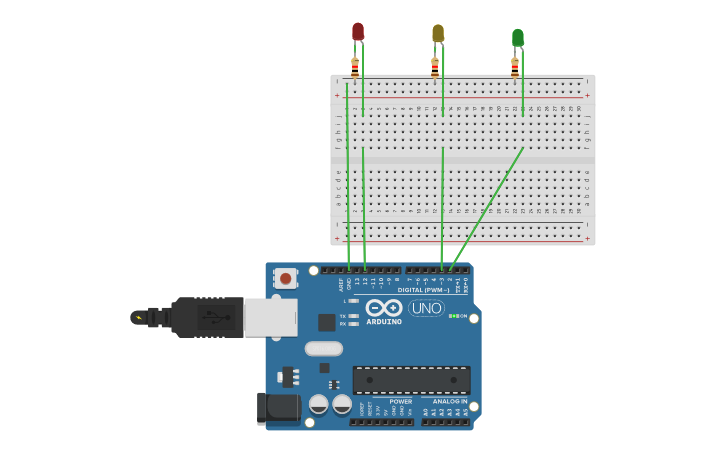 Circuit design SEMAFORO - Tinkercad