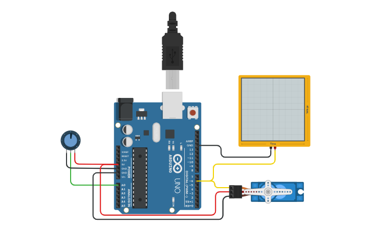 Circuit design Servomotor | Tinkercad