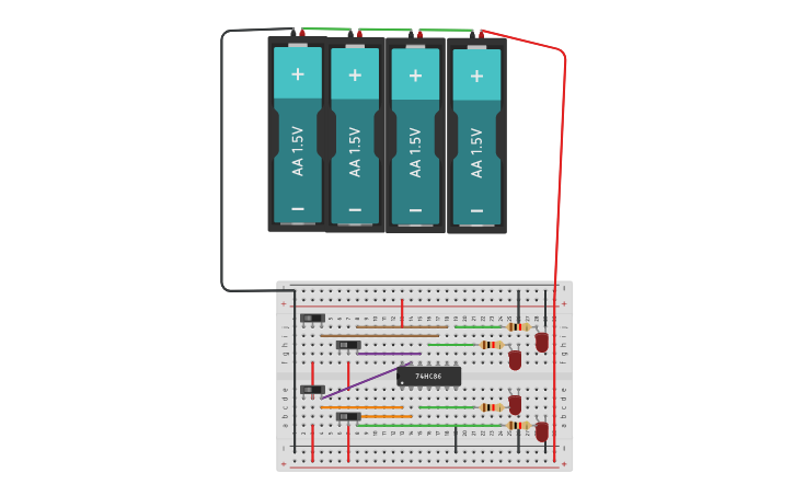 Circuit design XORR | Tinkercad