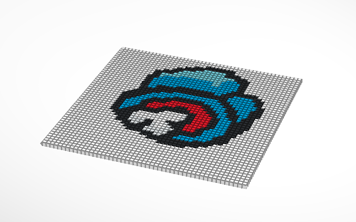 3D design Among us pixel art - Tinkercad