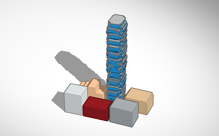 3D design 56 Leonard (New York's Jenga Tower) - Tinkercad
