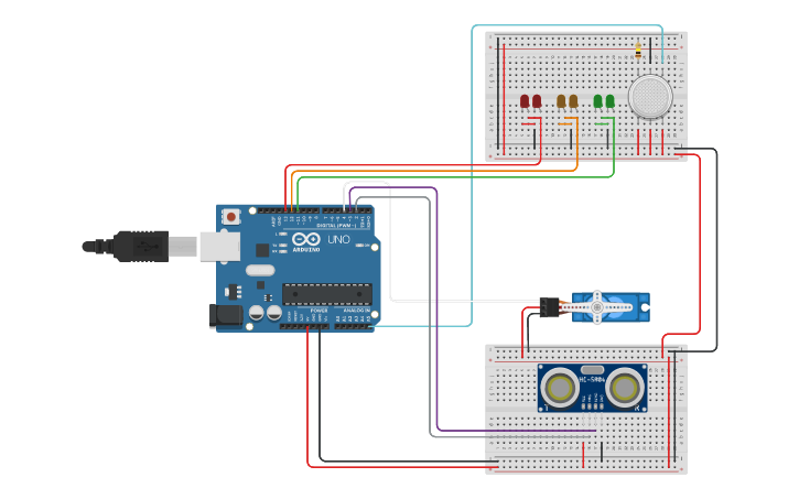 Circuit design Sensor de Humo | Tinkercad