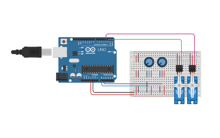 Circuit design Joystick - Tinkercad