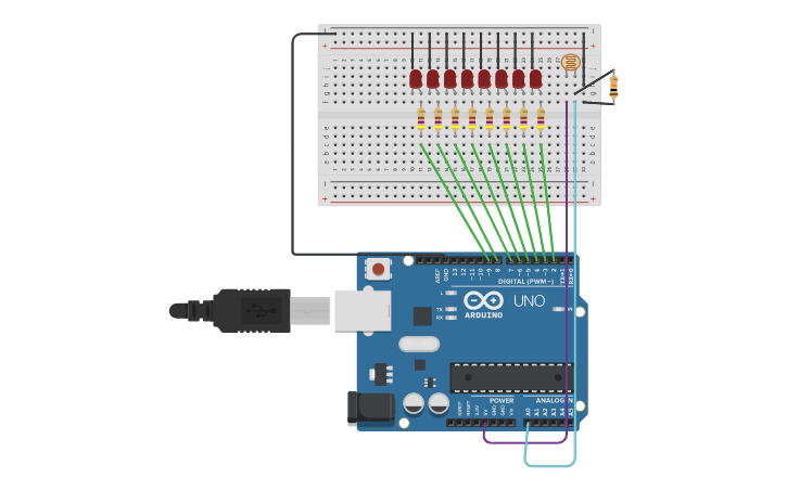 Circuit Design Photoresistor Tinkercad