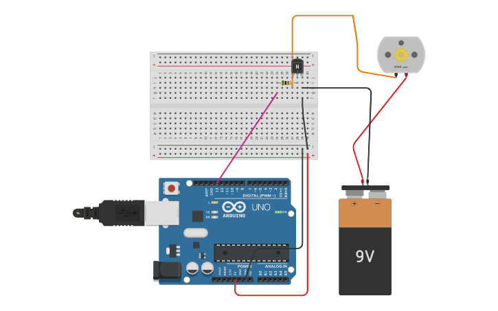 Circuit design the_motor_On - Tinkercad