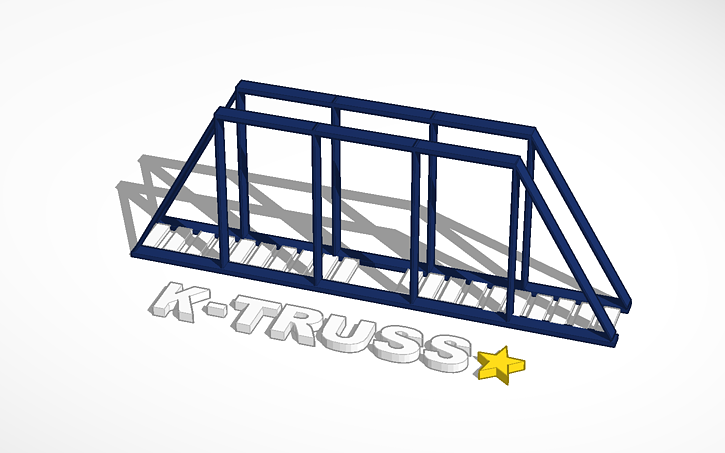 3D design K-truss Bridge(Math) - Tinkercad