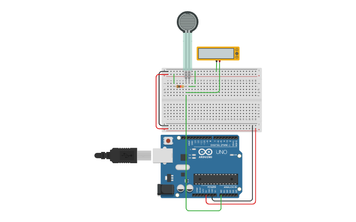 Circuit design 3. Pressure Sensor - Tinkercad