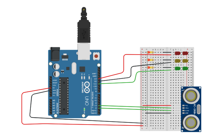 Circuit design car parking | Tinkercad