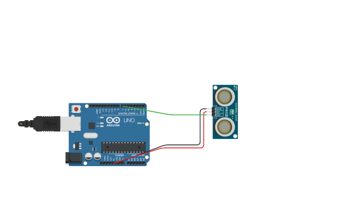 Circuit Design Ultrasonic Sensor Tinkercad