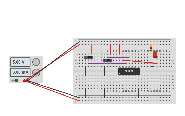 Circuit Design Nor Gate Tinkercad