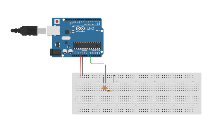 Circuit design Computer Programming - LDR Serial - Tinkercad