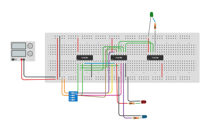 Circuit design Experiment No 4 1Bit Magnitude Comparator - Tinkercad