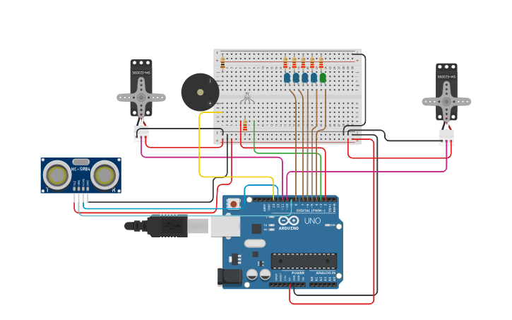 Circuit design Wash Timer - Tinkercad