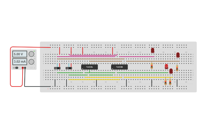 Circuit design 2:4 DECODER - Tinkercad