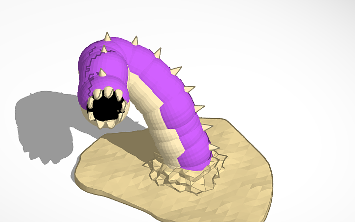 3D design Purple Worm - Tinkercad