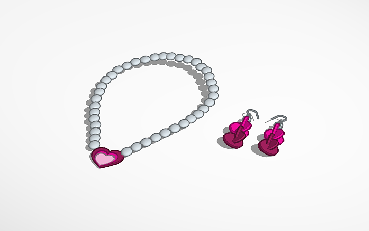 3D design earings and necklace - Tinkercad