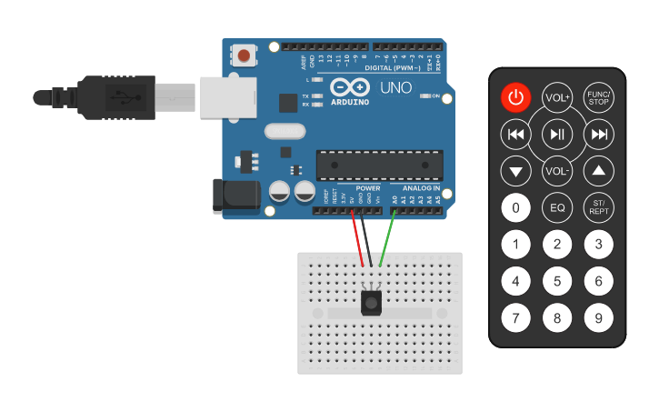 Circuit design IR Sensor - Tinkercad
