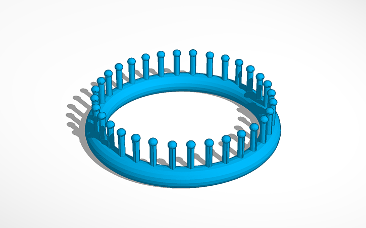 3D design Medium Size 32 Peg Circular Knitting Loom - Tinkercad