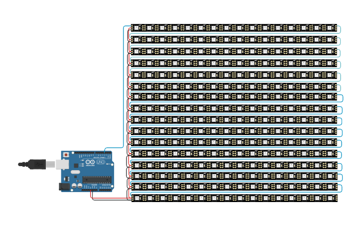 Circuit design Matriz Led 16x16 - Tinkercad