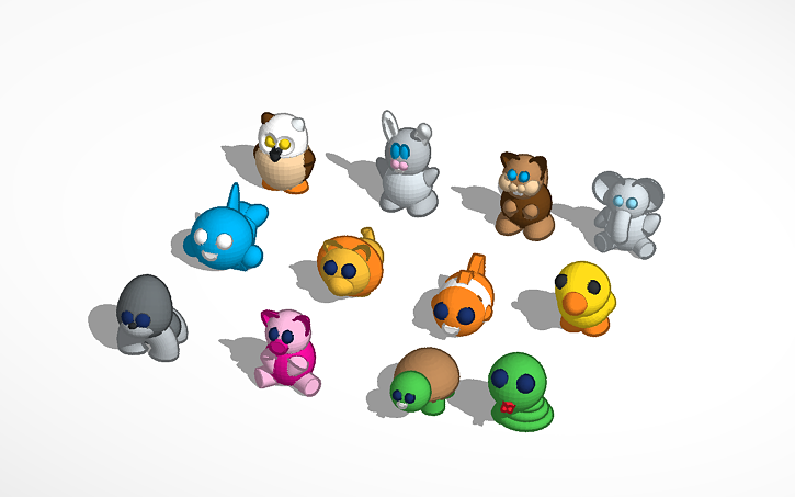 3D design Simple Tinker Animals - Tinkercad
