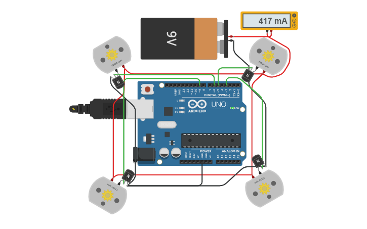 Circuit design Copy of Drone - Tinkercad