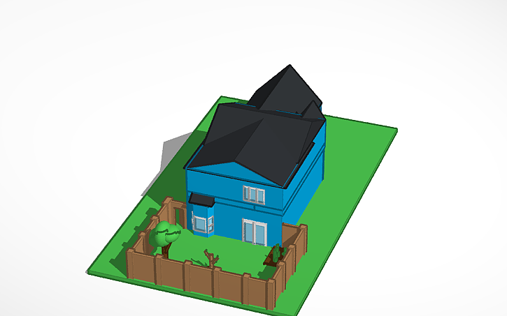3D design house w/ backyard - Tinkercad