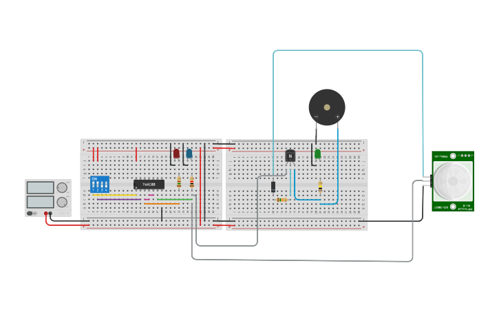 Circuit design Intruder Alarm System - Tinkercad
