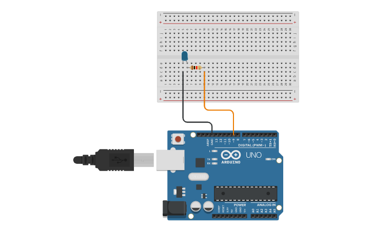 Circuit design Simple controlling PWM(Pulse-width modulation) of LED | Tinkercad