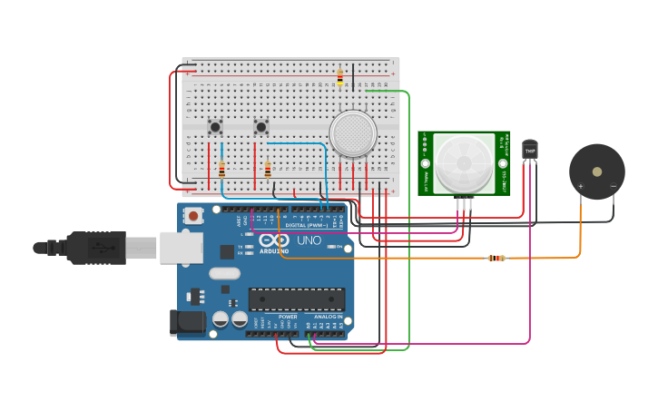 Circuit Design Home Security System Using Hardware Interrupts Tinkercad 8493