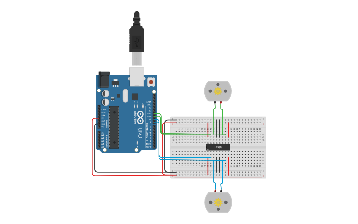 Circuit design Motor DC | Tinkercad