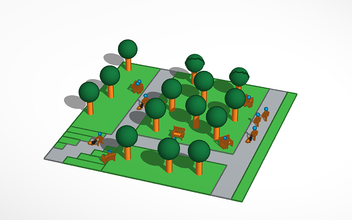3D design park w/humans - Tinkercad