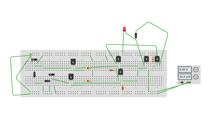 Circuit design TTL NOR | Tinkercad