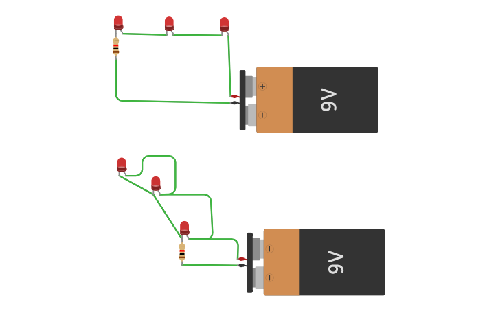 Circuit design Series and Parallel Connections - Tinkercad