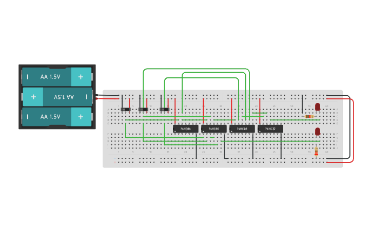 Circuit design Full Subtractor - Tinkercad
