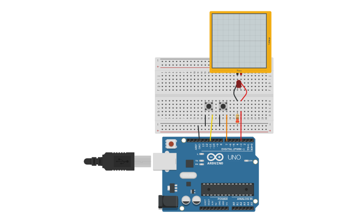 Circuit design Copy of LED on/off BOUTON - Tinkercad