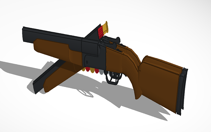 3D design Double Barrel Shotgun - Tinkercad