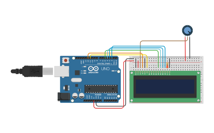 Circuit design Arduino LCD 1 | Tinkercad