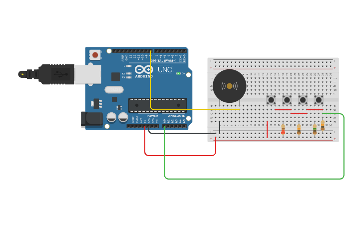 Circuit design Keyboard Instrument - Tinkercad