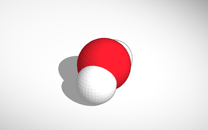 3D design water molecule - Tinkercad