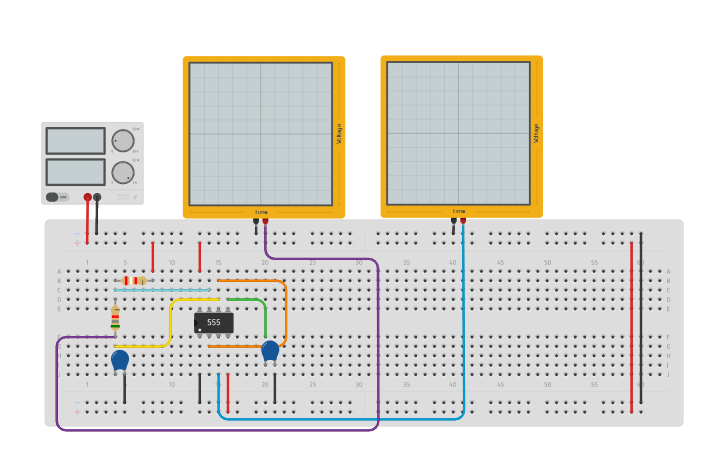 Circuit design Astable 555-Timer | Tinkercad
