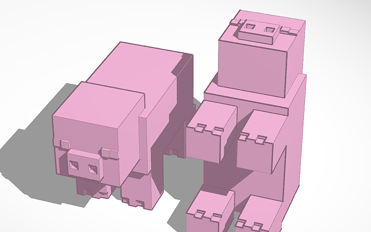 3D design Minecraft_Pig - Tinkercad